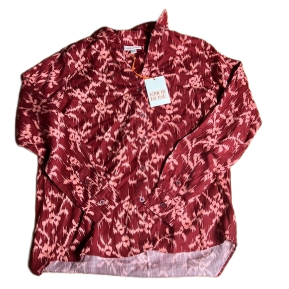 Knox Rose | Tops | Knox Rose Womens Button Up Pullover Red New With ...